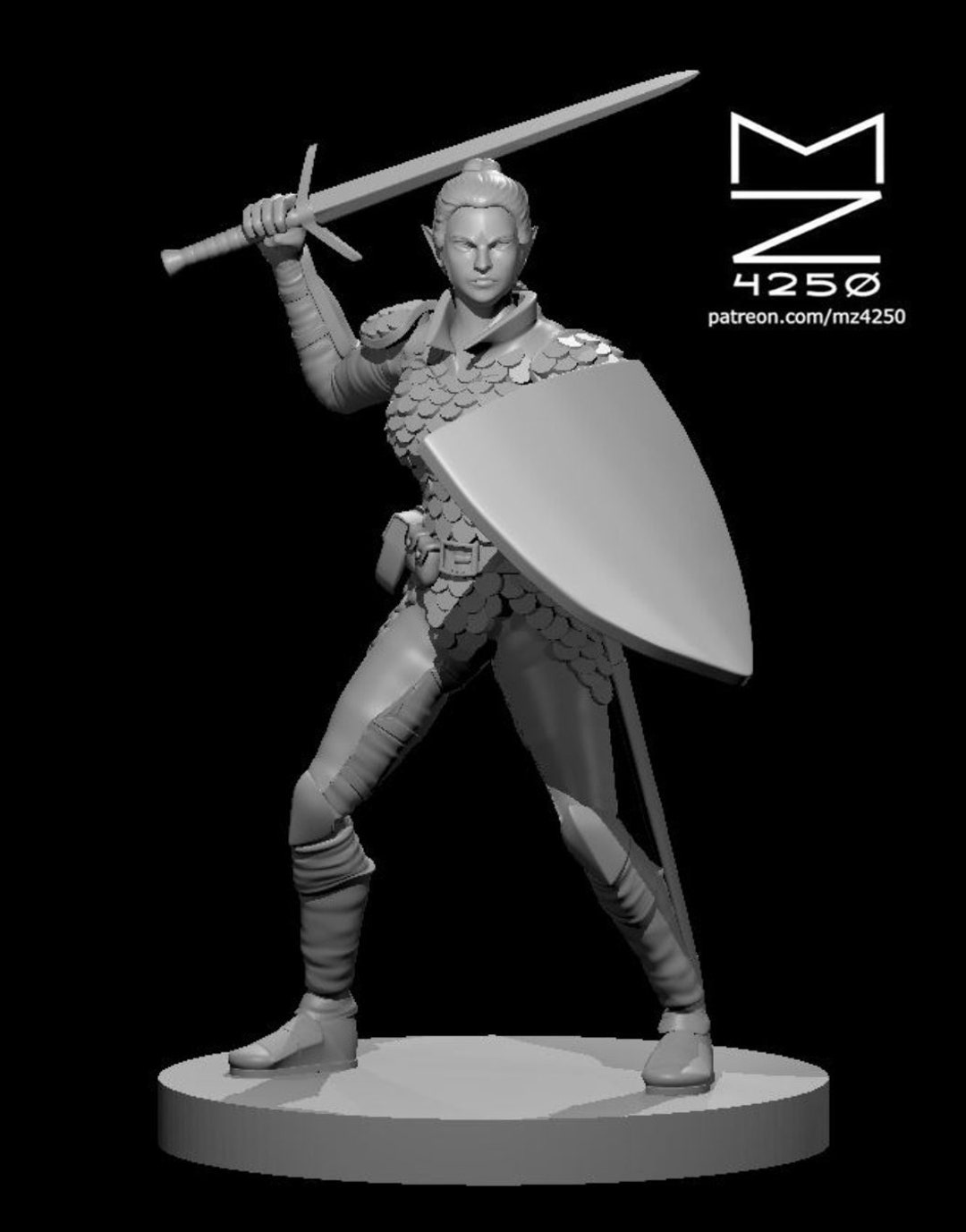 Female Elf Paladin Mini - Mz4250 - D&D Pathfinder Fantasy RPG Tabletop ...