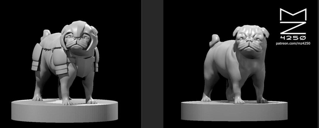 Pug / Armored Pug Mini - Mz4250 - D&D Pathfinder Fantasy RPG Tabletop ...