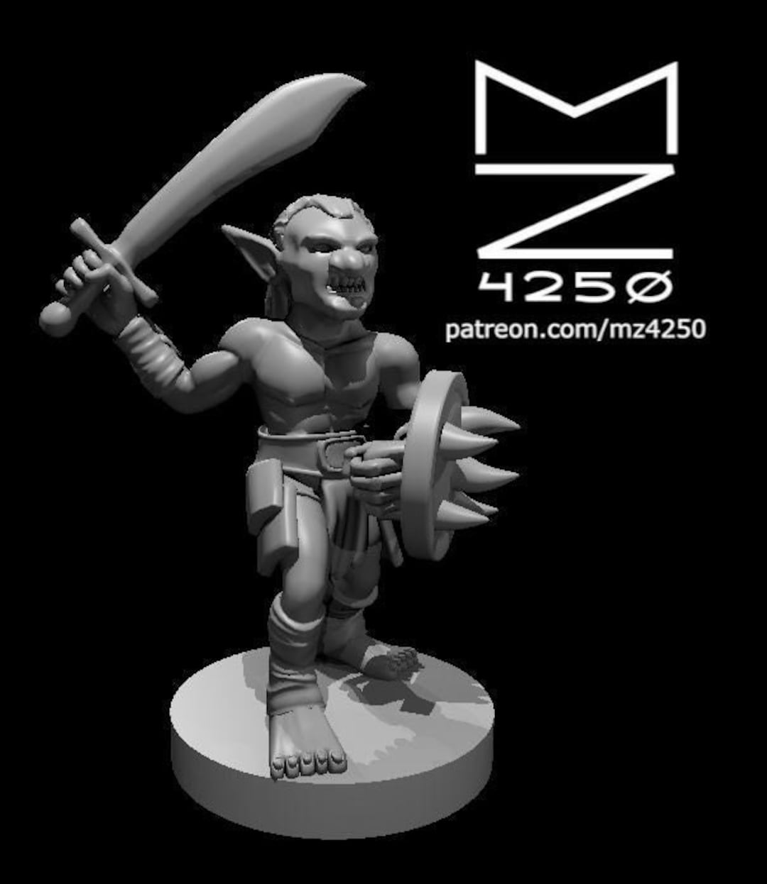 Goblin Fighter Mini - Mz4250 - D&D Dnd Pathfinder Fantasy RPG Tabletop ...