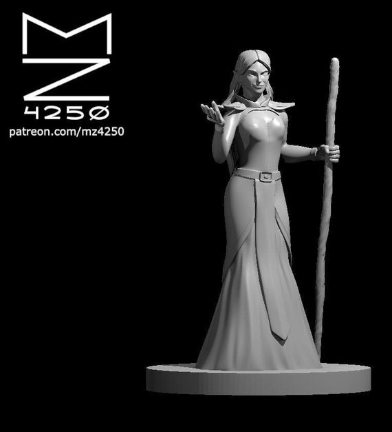 Female Elf Sorceress Miniature Mz4250 Mage Wizard Warlock - Etsy
