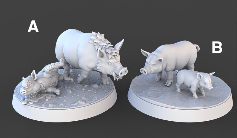 Farm Animals Set by STL Miniatures RPG Wargames Tabletop - Etsy