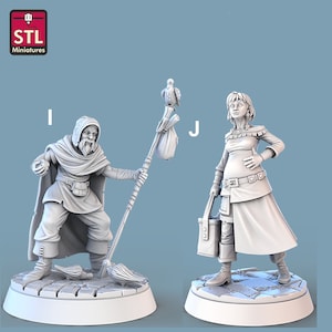 Townsfolk Set - STL Miniatures - RPG Wargames Tabletop Gaming Dnd ...