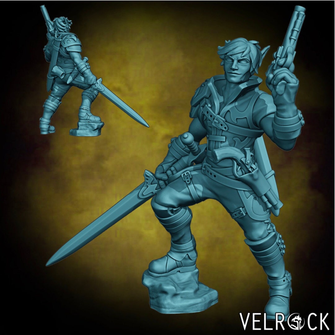 Male Elf Rogue Mini - Velrock Art Miniatures - 3D Printed 28mm Scale ...