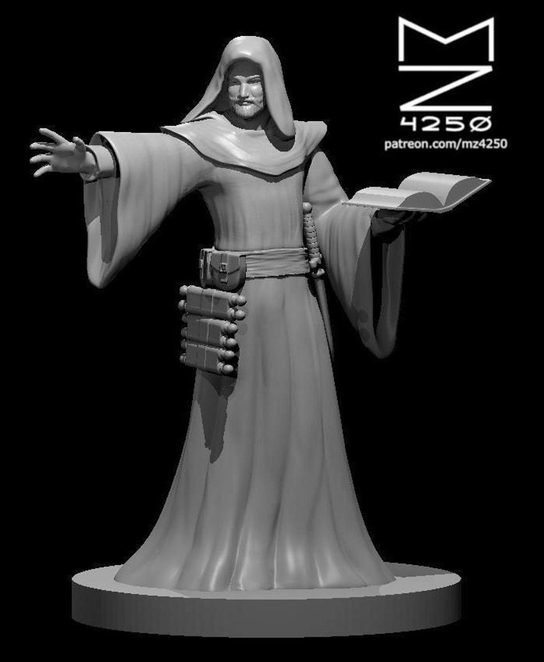 Male Wizard Miniature - Mz4250 - Sorcerer Mage Warlock Spellcaster D&D ...