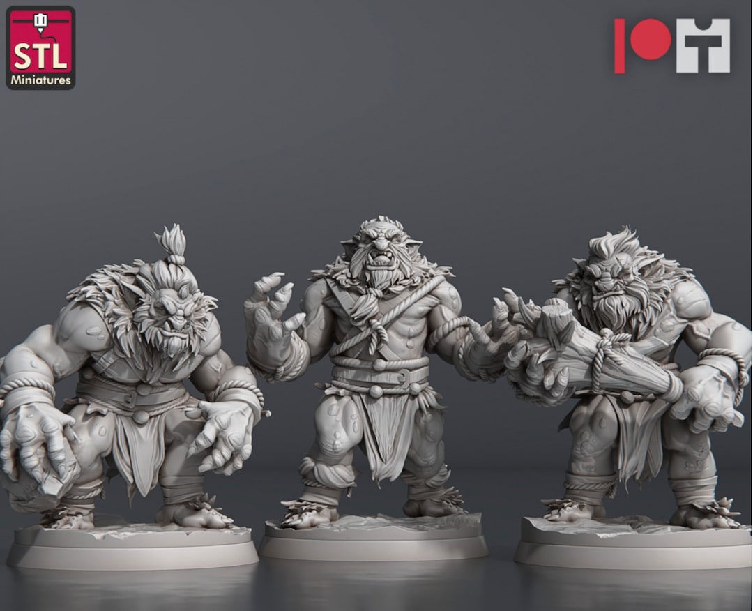 Snow Trolls Set - STL Miniatures - RPG Wargames Tabletop Gaming Dnd 3D ...