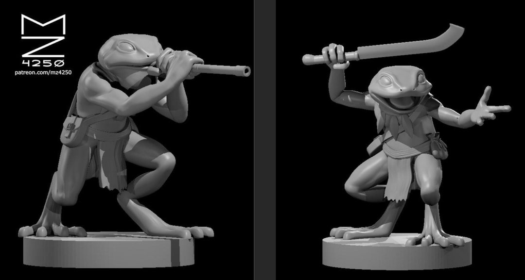 Frogfolk Fighter Mini - Mz4250 - D&D Pathfinder Fantasy RPG Tabletop ...
