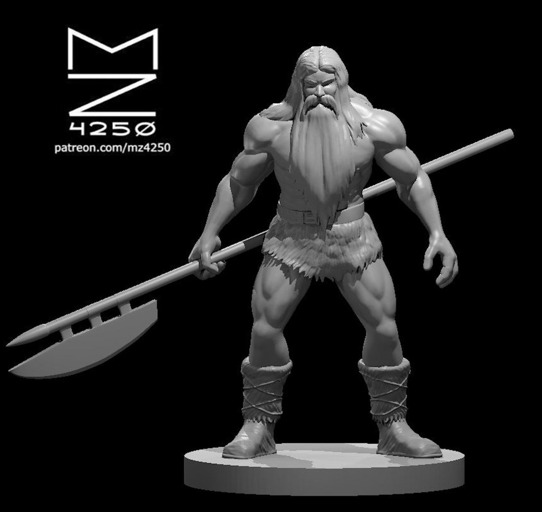 Human Barbarian W/ Glaive Mini - Mz4250 - D&D Pathfinder Fantasy RPG ...