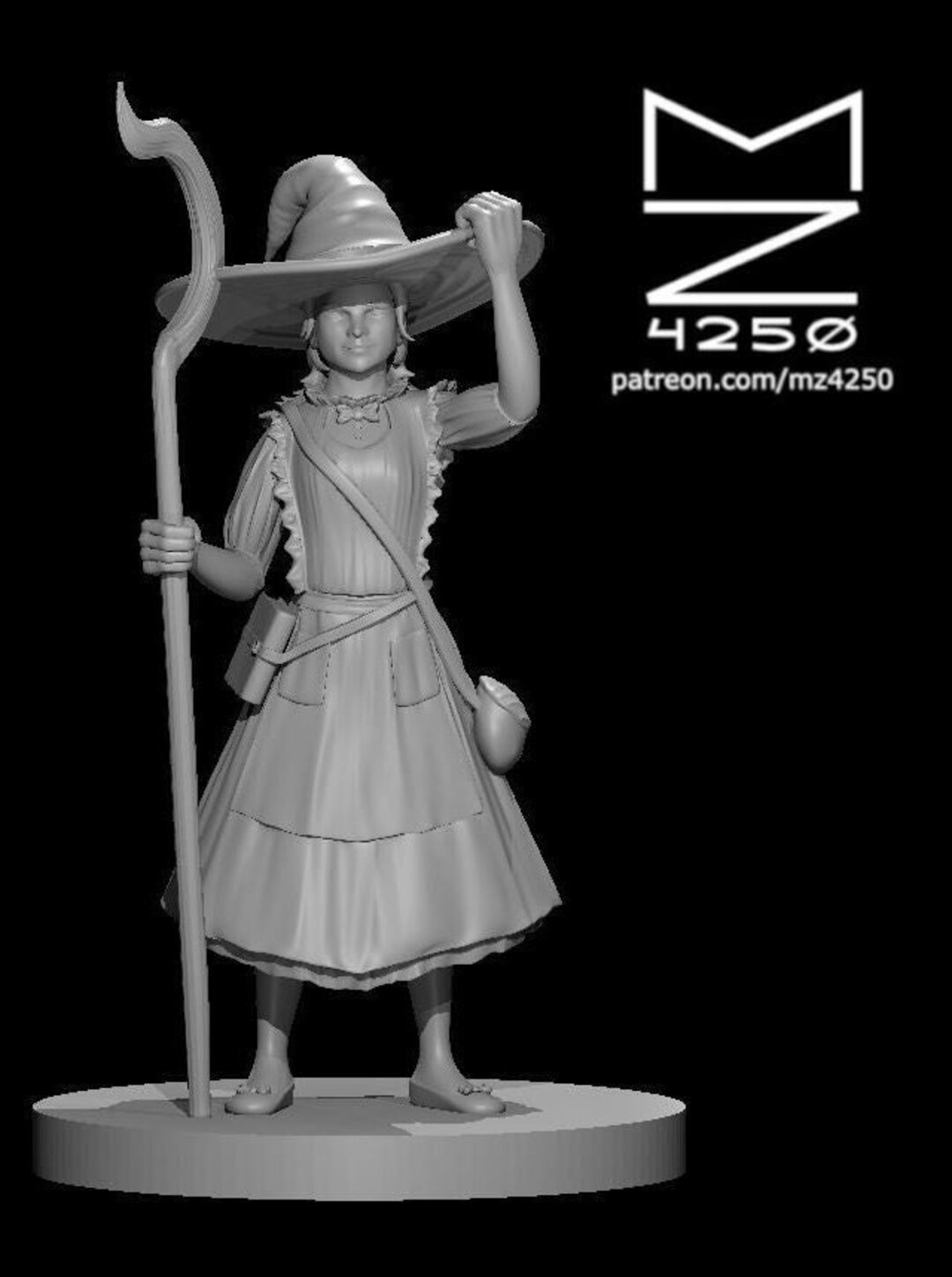 Young Female Wizard Miniature - Mz4250 - Mage Witch Warlock Sorceress D ...