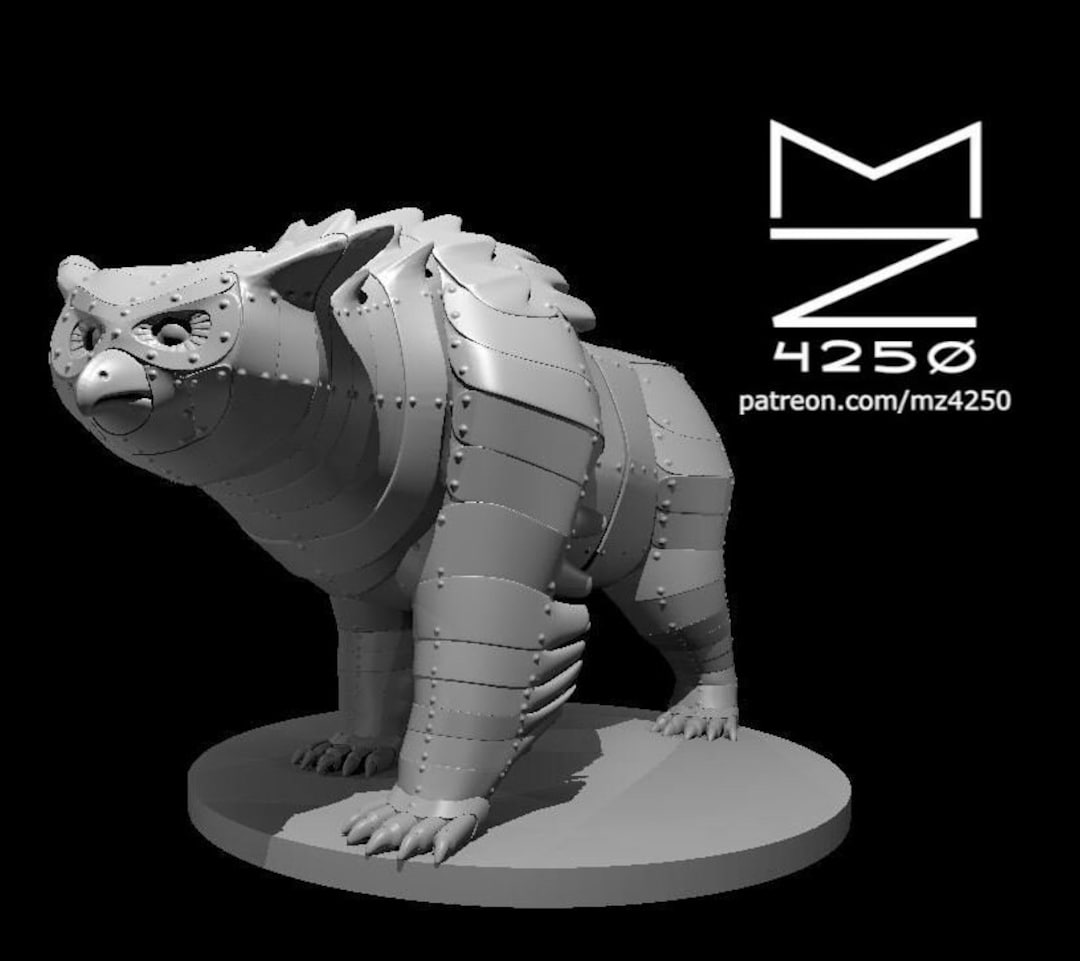 Clockwork Owlbear Mini - Mz4250 - D&D Pathfinder Fantasy RPG Tabletop ...