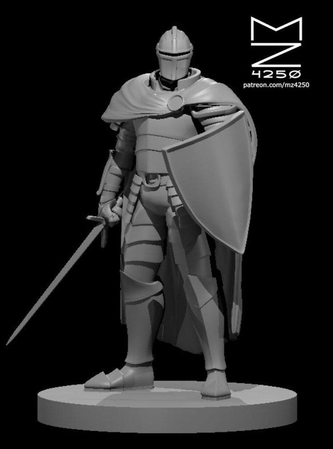Male Knight Miniature - Mz4250 - D&D Pathfinder Fantasy RPG Tabletop ...