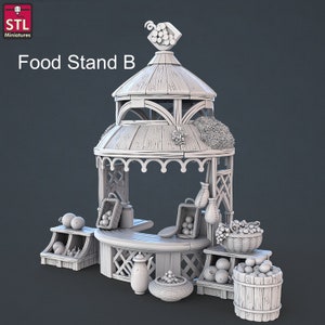 Food Vendors Set - STL Miniatures - Dnd RPG Wargames Tabletop Fantasy ...