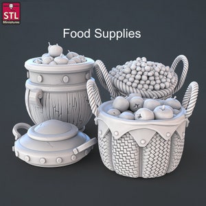 Food Vendors Set - STL Miniatures - Dnd RPG Wargames Tabletop Fantasy ...