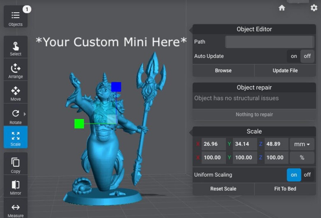 Miniature STL File 3D Printing Service - 28mm or 32mm - One-piece ...