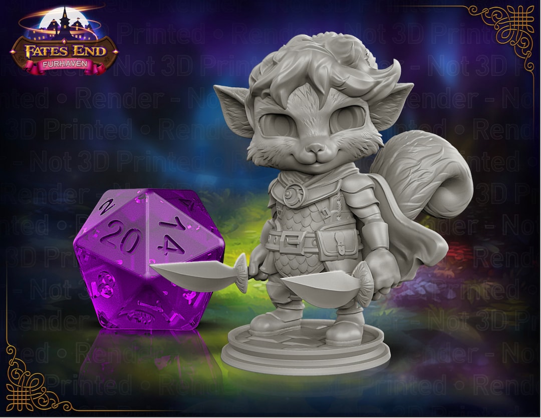 Sage the Skunk Rogue Miniature - Fatesend Furhaven D&D 5e Dungeons and ...