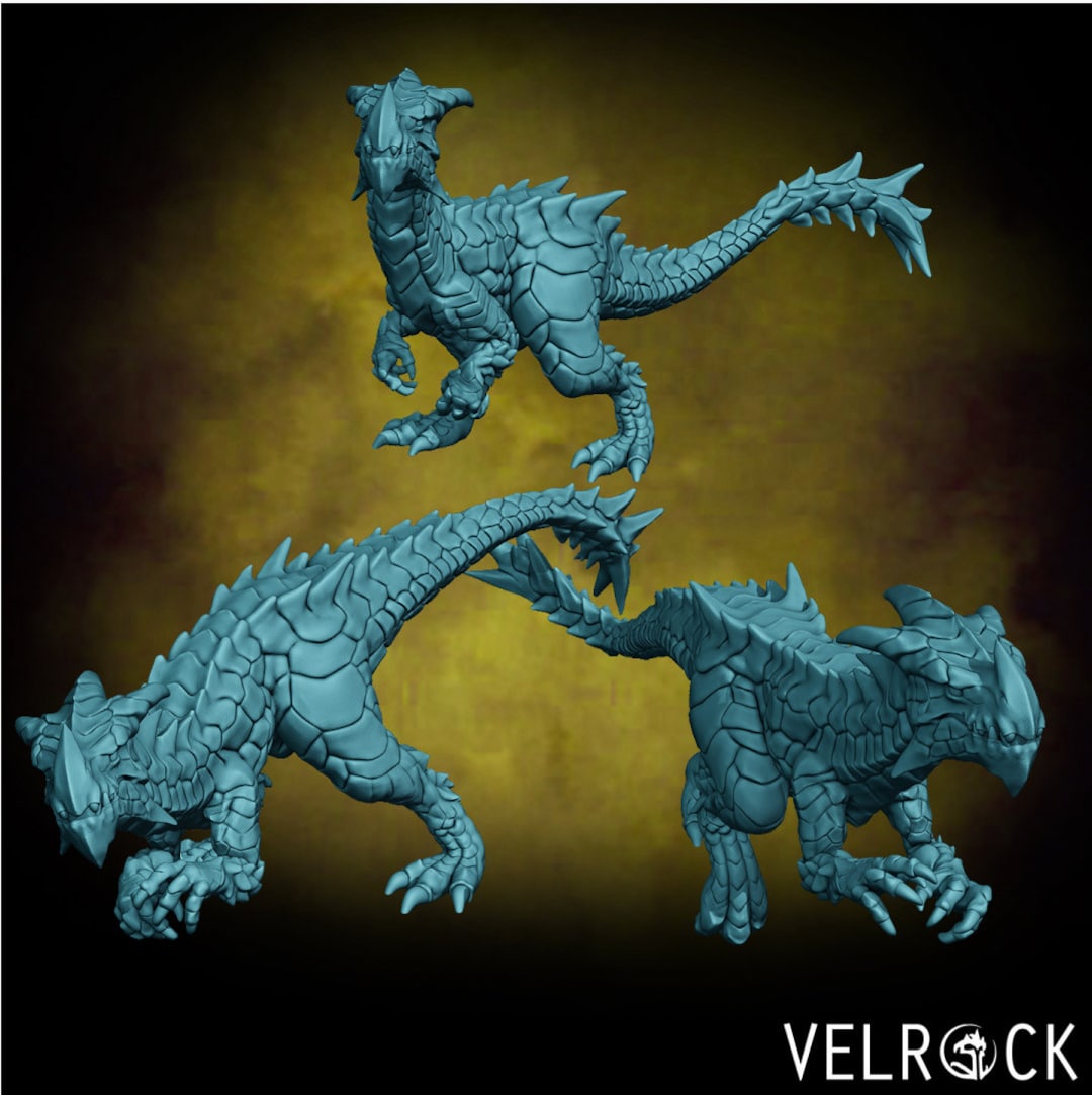 Velociraptor Mini Velrock Art Miniatures 3D Printed 28mm Scale RPG ...