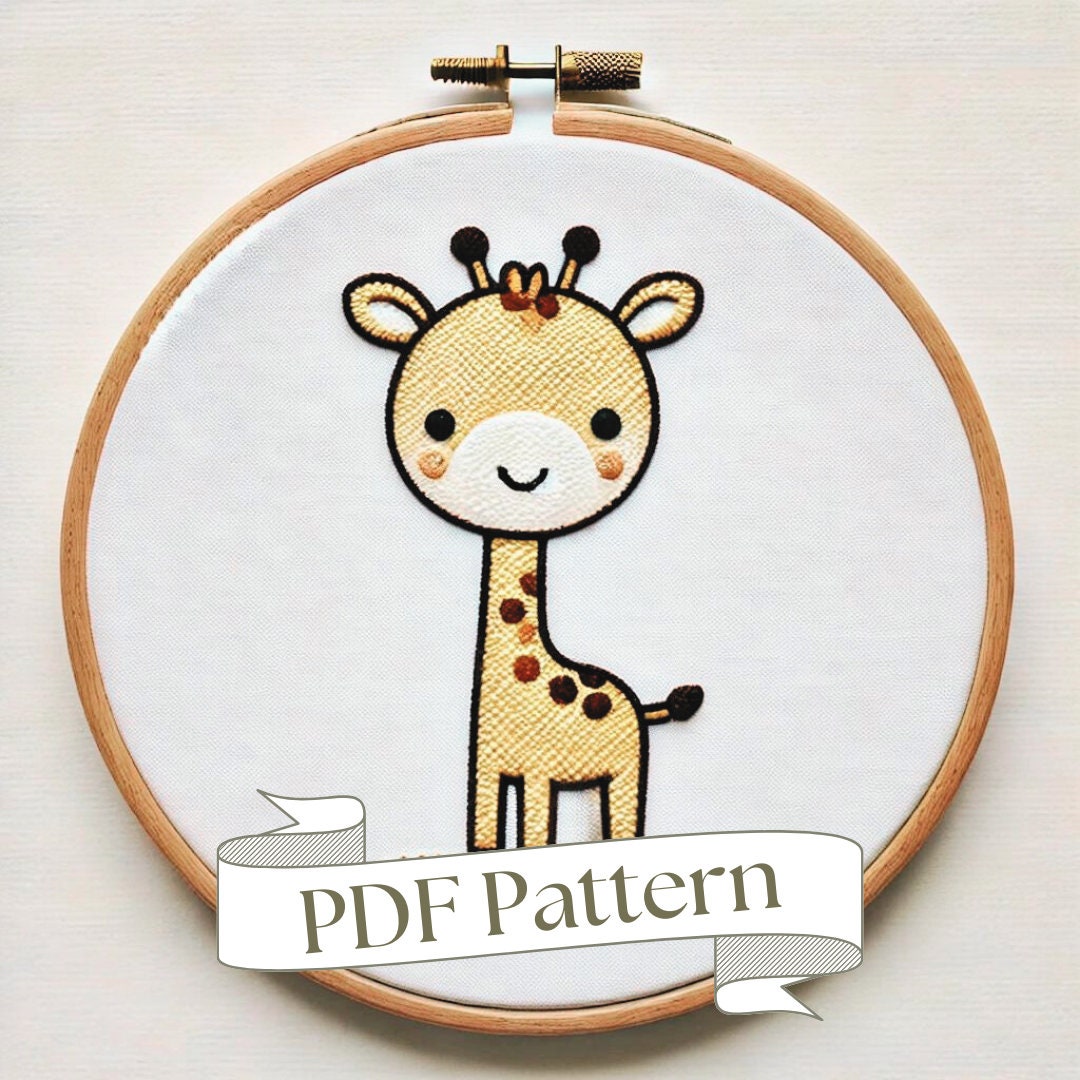 Giraffe Embroidery Pattern: Zoo Nursery Decor (PDF Pattern) - Etsy