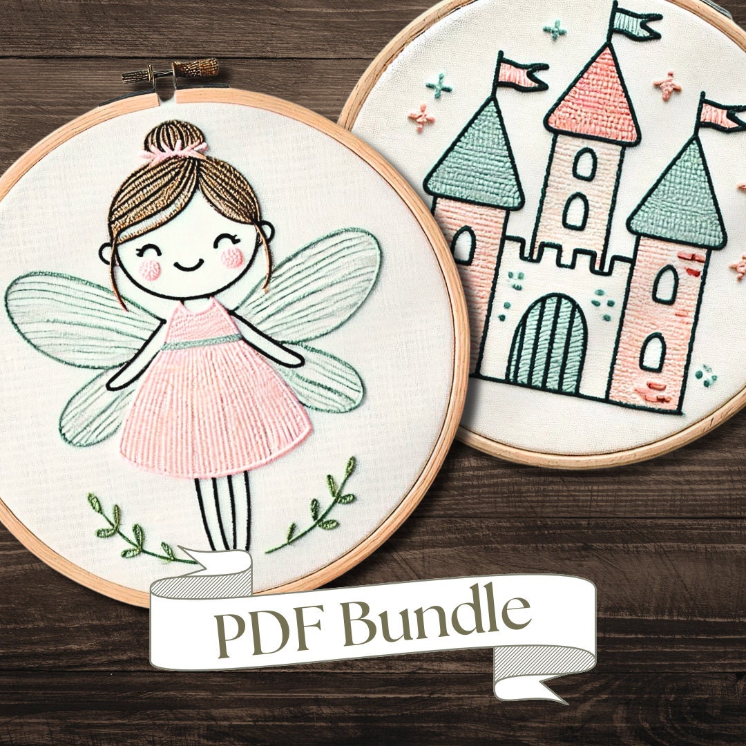 Fairy Tale Castle Embroidery Pattern for Kids (PDF Pattern) - Etsy
