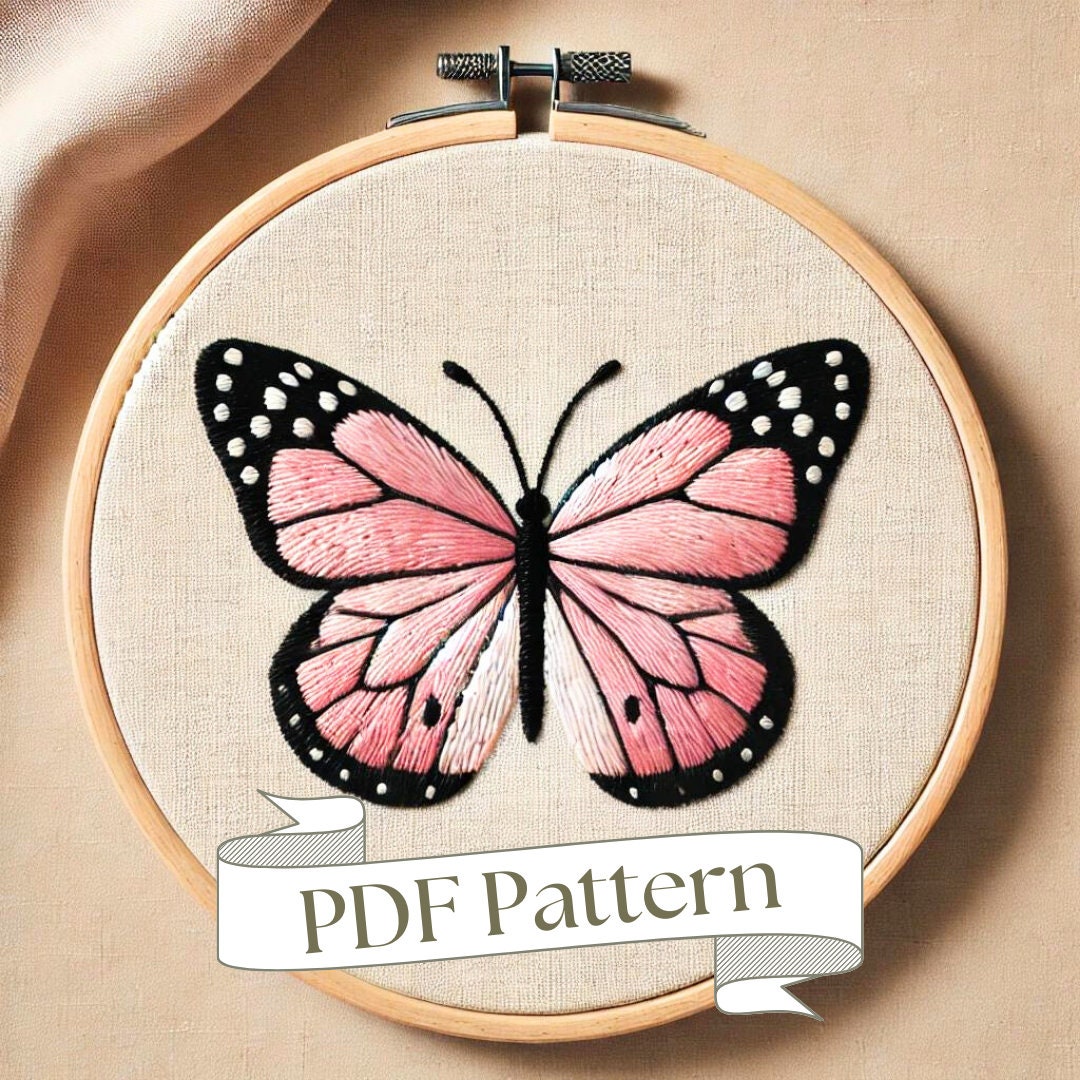 Butterfly Hand Embroidery Pattern: DIY Bug Design (PDF Pattern) - Etsy
