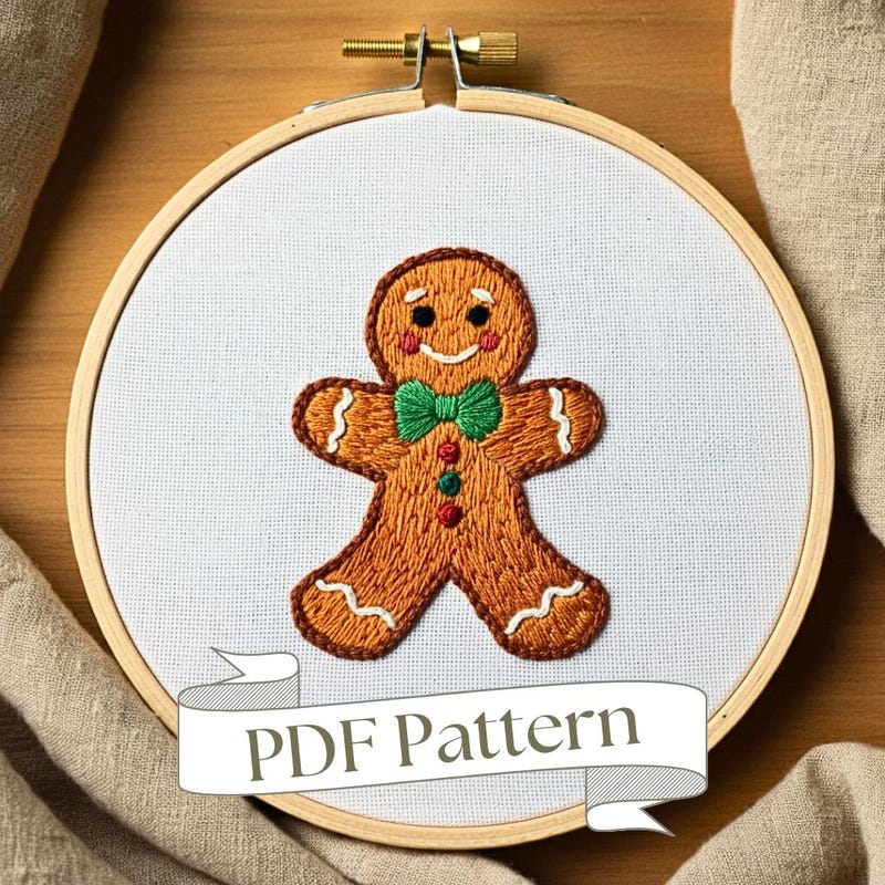 Gingerbread Embroidery Pattern - Etsy