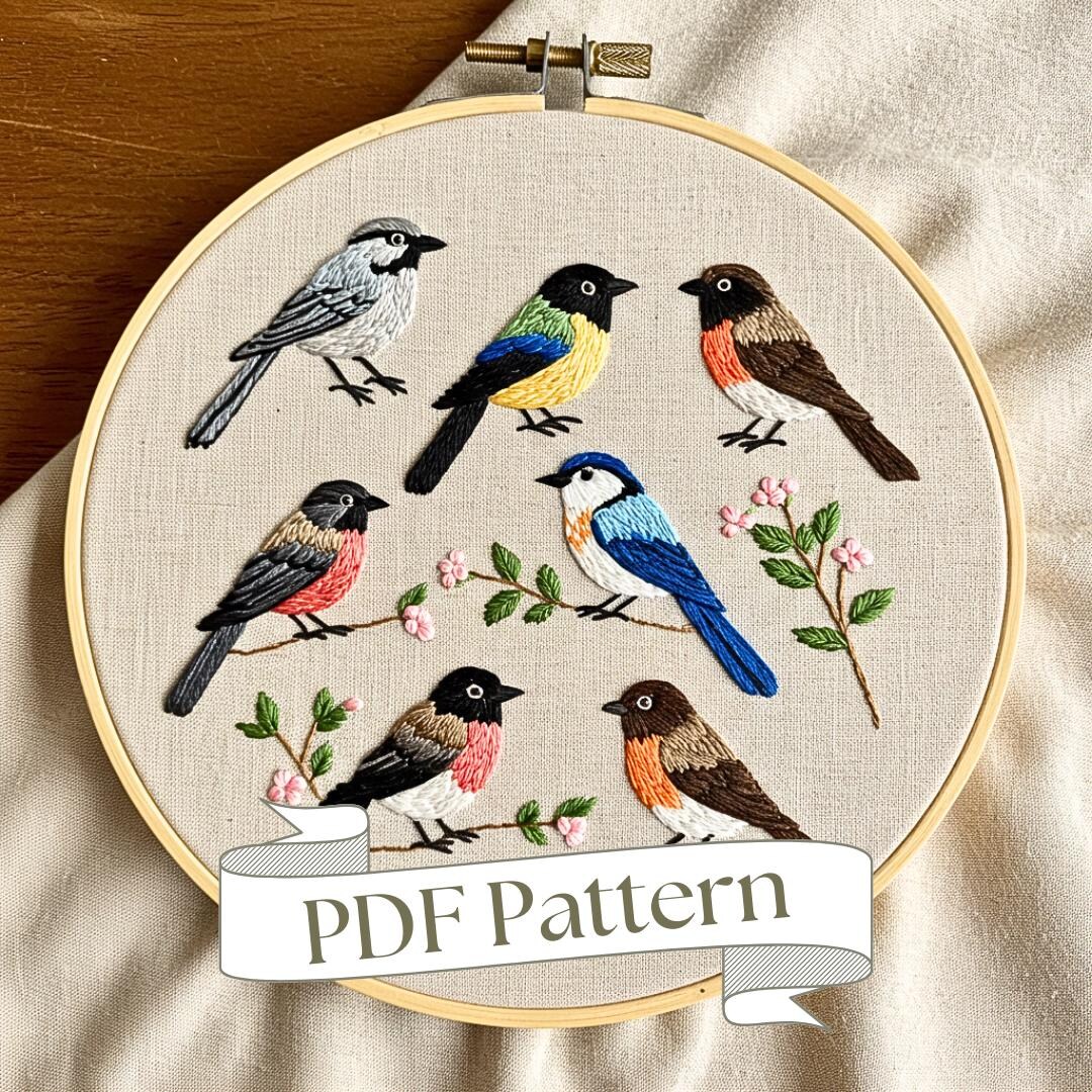 Bird Embroidery Pattern Animal Embroidery Pattern Floral Embroidery ...