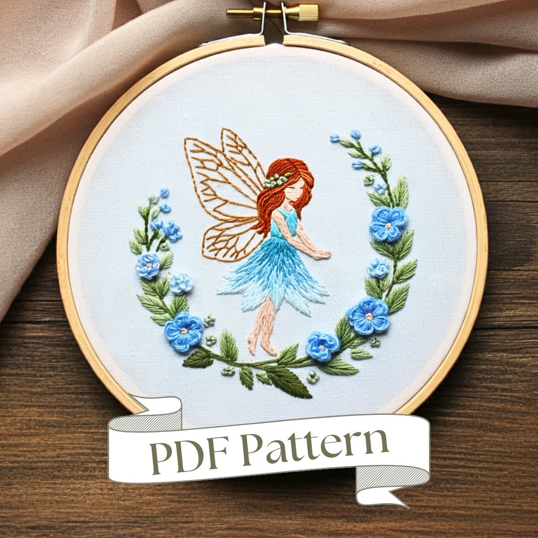 Fairy Hand Embroidery Pattern Fantasy Embroidery Pattern Mythical ...
