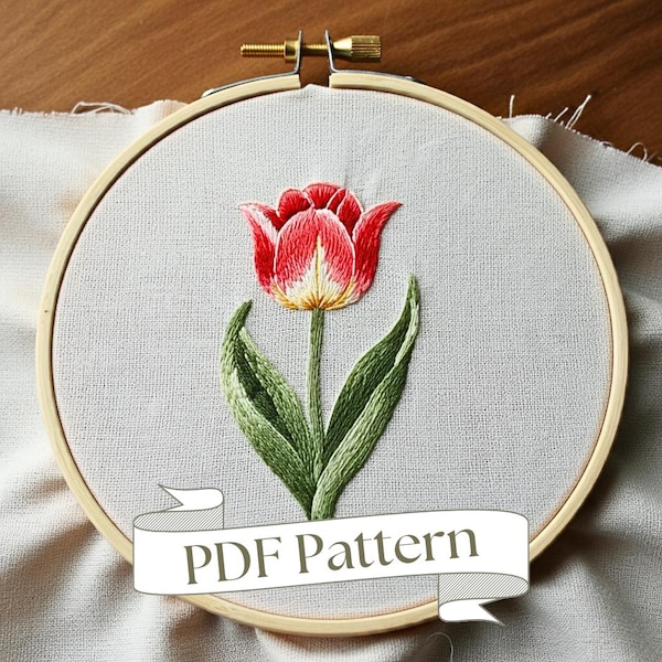 Tulip Embroidery - Etsy