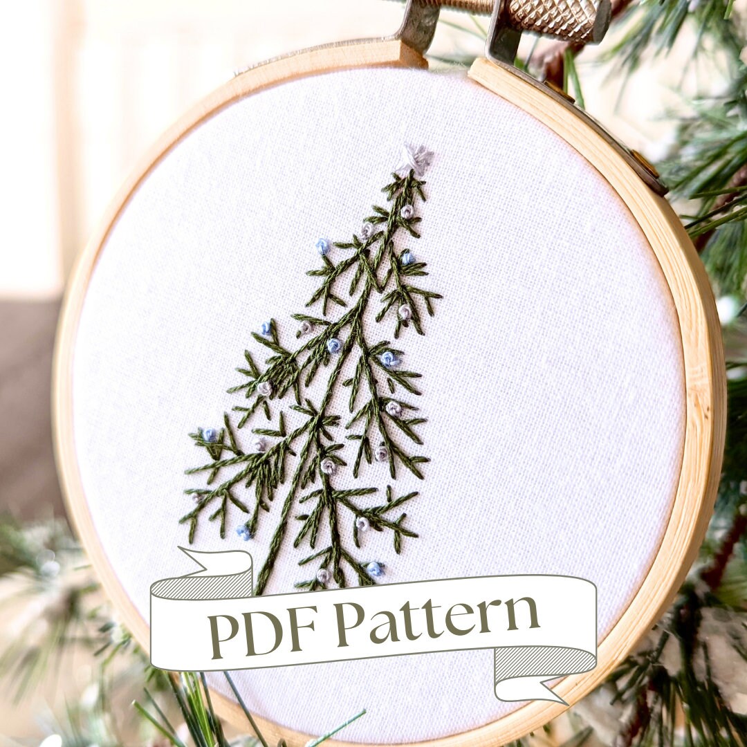 Simple Christmas Tree Embroidery Pattern PDF Christmas Embroidery ...