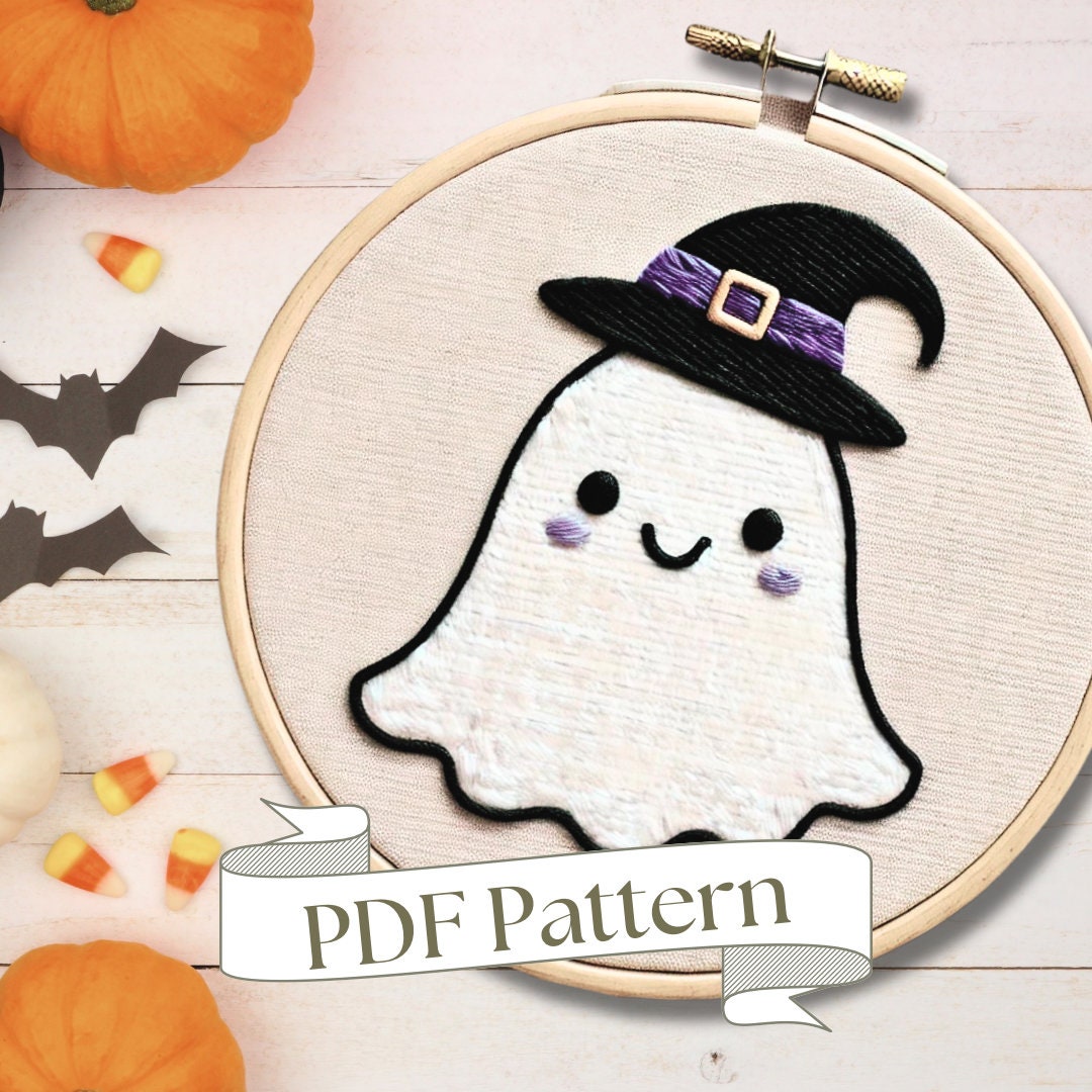 Ghost Embroidery Pattern Halloween Embroidery Pattern Fall Embroidery ...