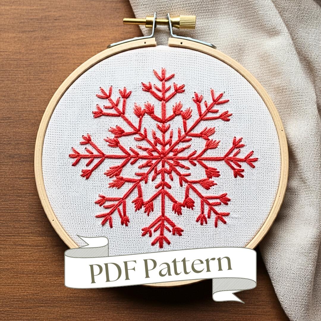 Snowflake Embroidery Pattern PDF Christmas Embroidery Pattern Winter ...