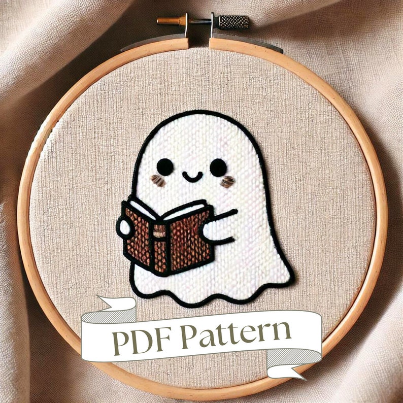 Ghost Embroidery Pattern Book Embroidery Pattern Book Lover Embroidery ...