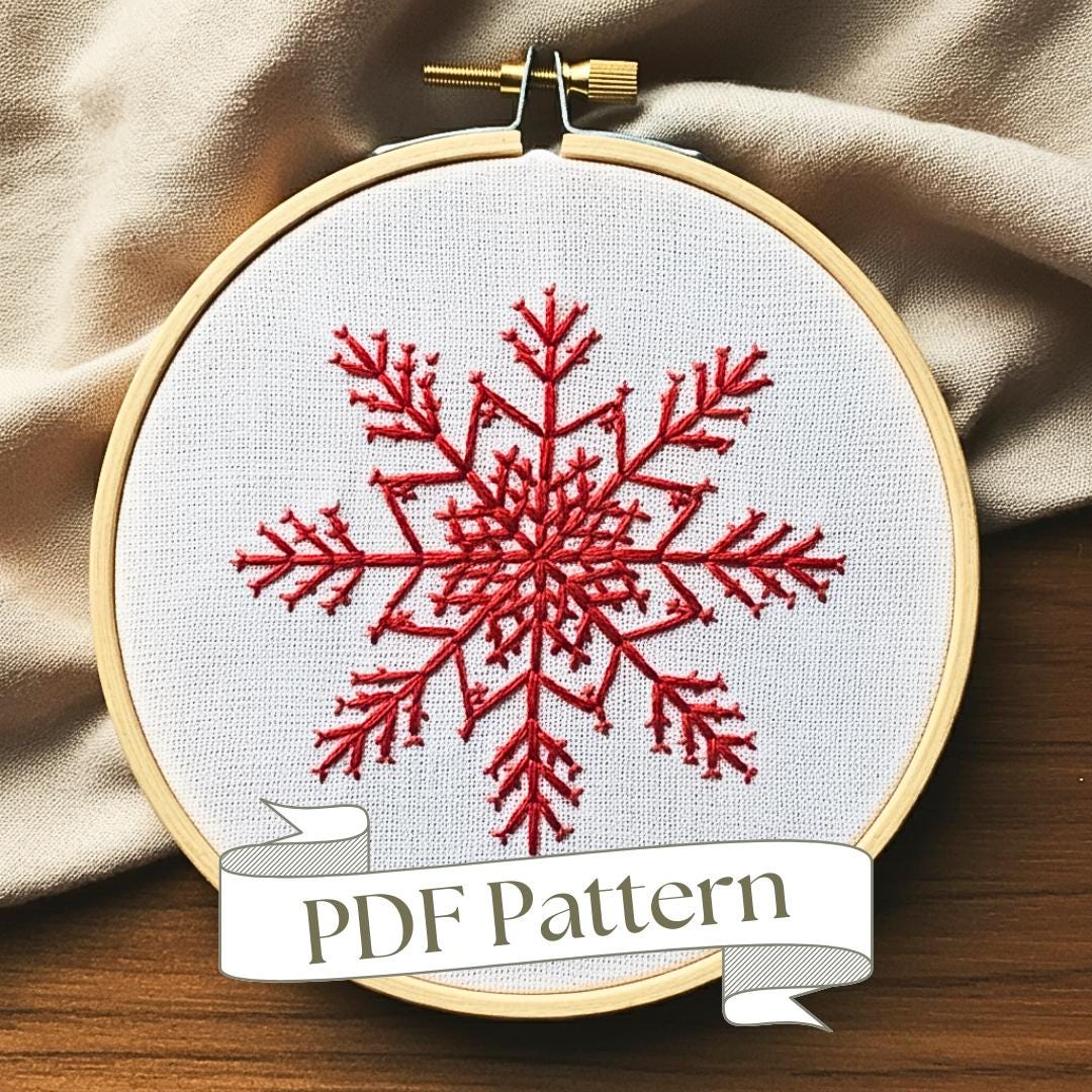 Snowflake Embroidery Pattern PDF Christmas Embroidery Pattern Winter ...