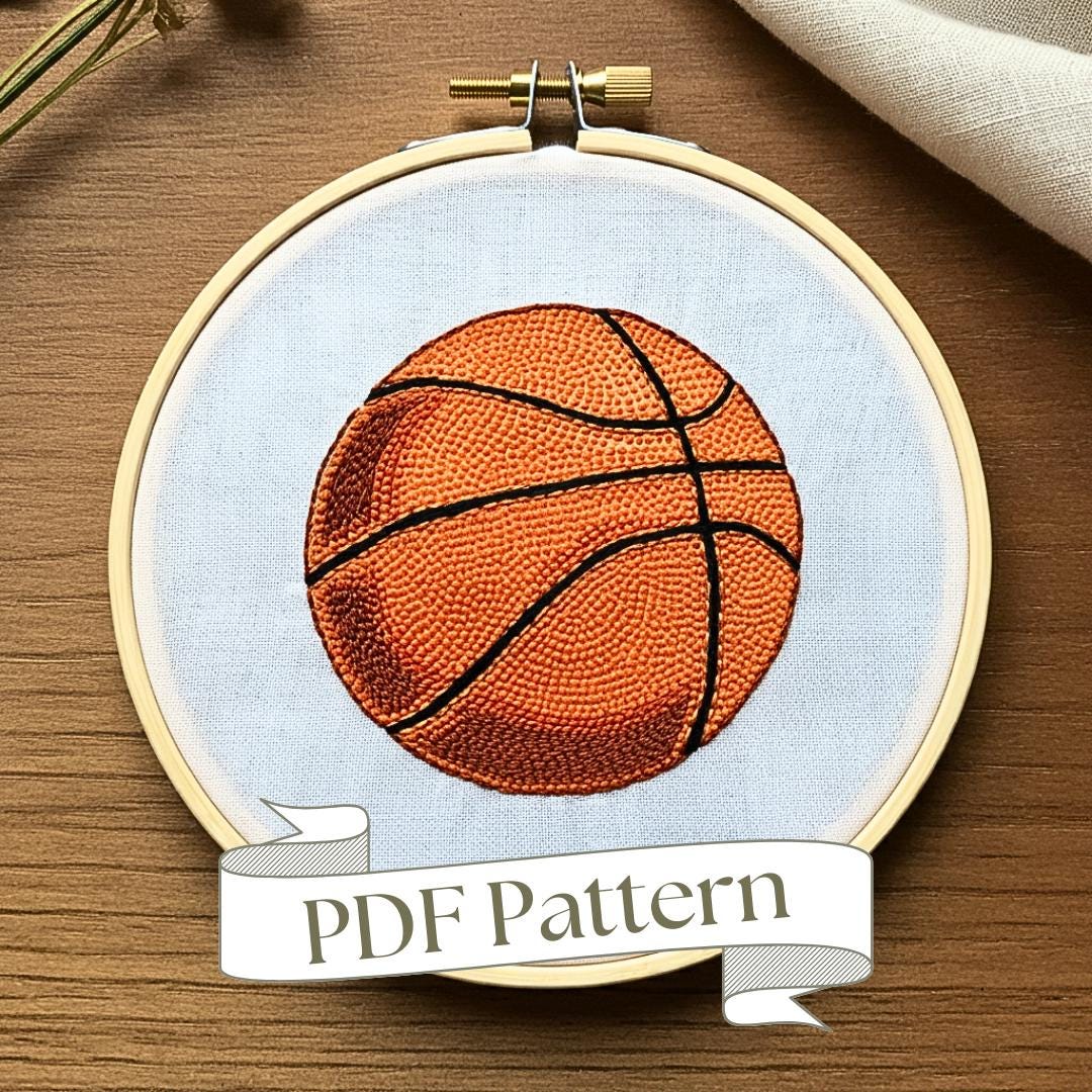 Basketball Embroidery Pattern: Sports DIY (PDF Pattern) - Etsy
