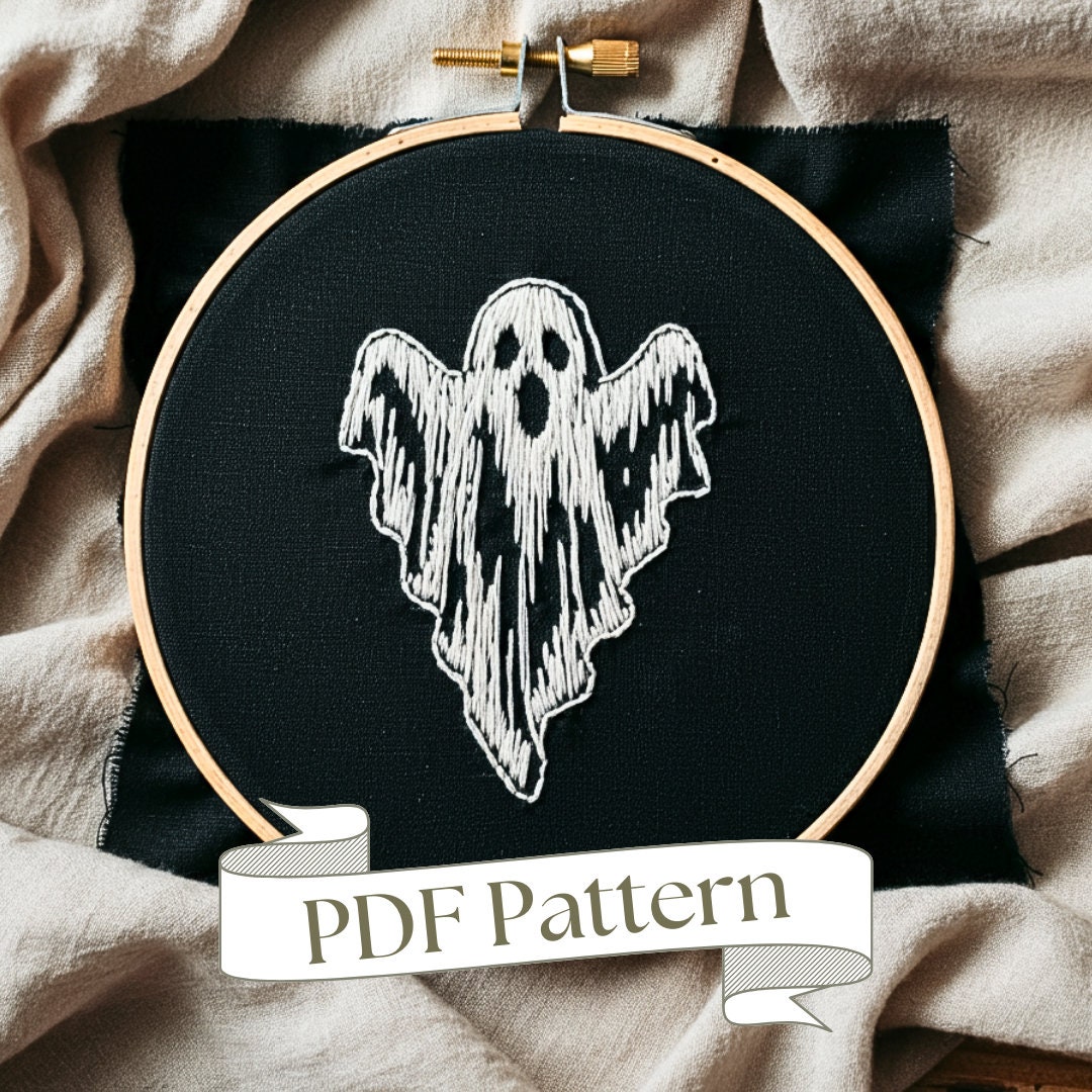 Ghost Embroidery Pattern Halloween Embroidery Pattern Fall Embroidery ...