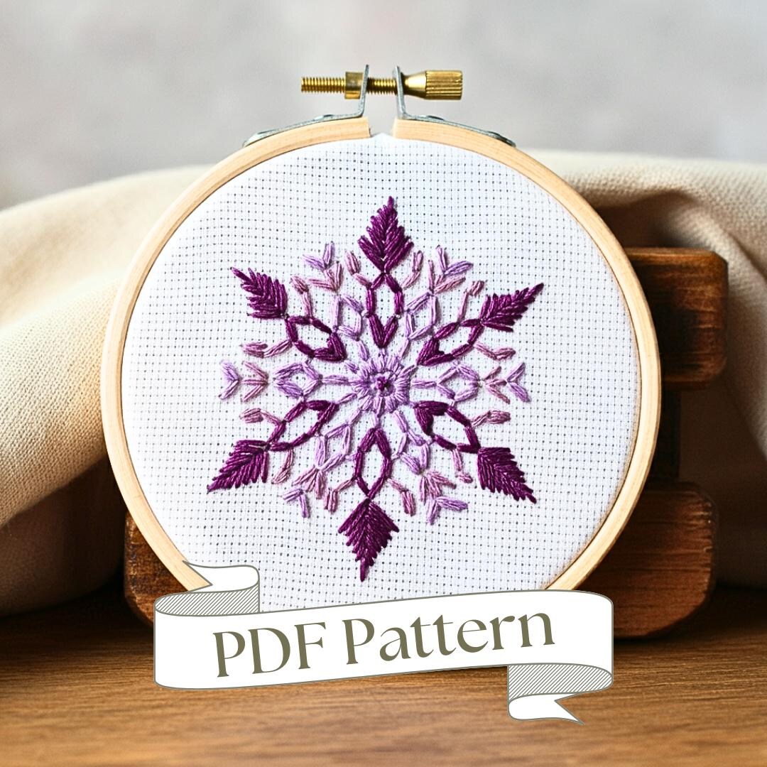 Snowflake Embroidery Pattern PDF Christmas Embroidery Pattern Winter ...