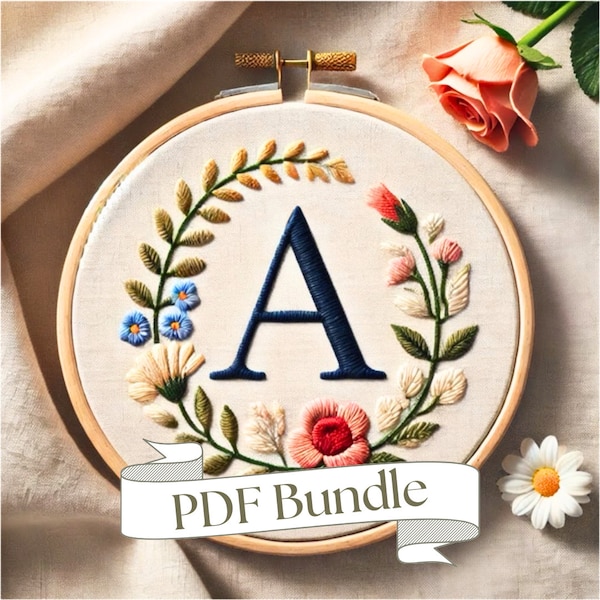 Initial Embroidery - Etsy