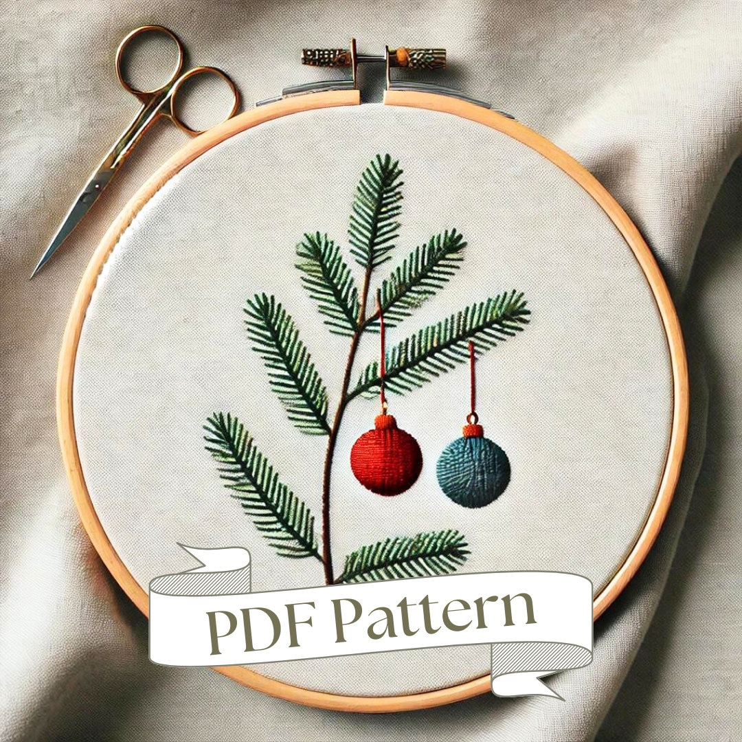 Christmas Ornament Embroidery Pattern: Beginner DIY Project (PDF ...