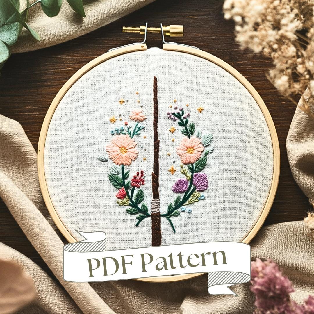 Wand Fairy Hand Embroidery Pattern Fantasy Embroidery Pattern Mythical ...