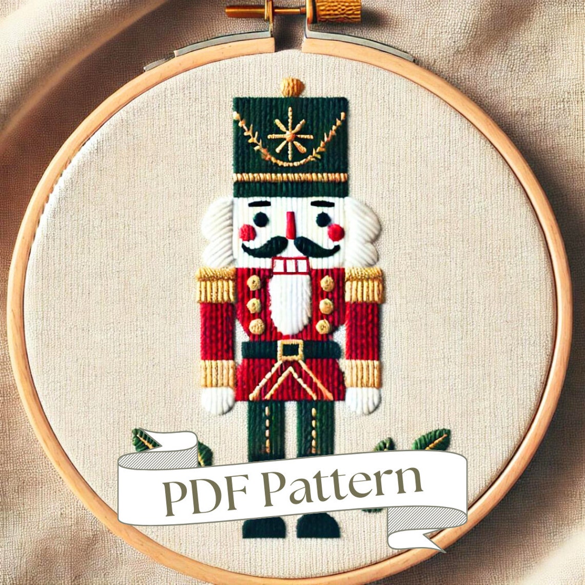 Nutcracker Embroidery Pattern: Christmas Ballet Ornament (PDF Pattern ...