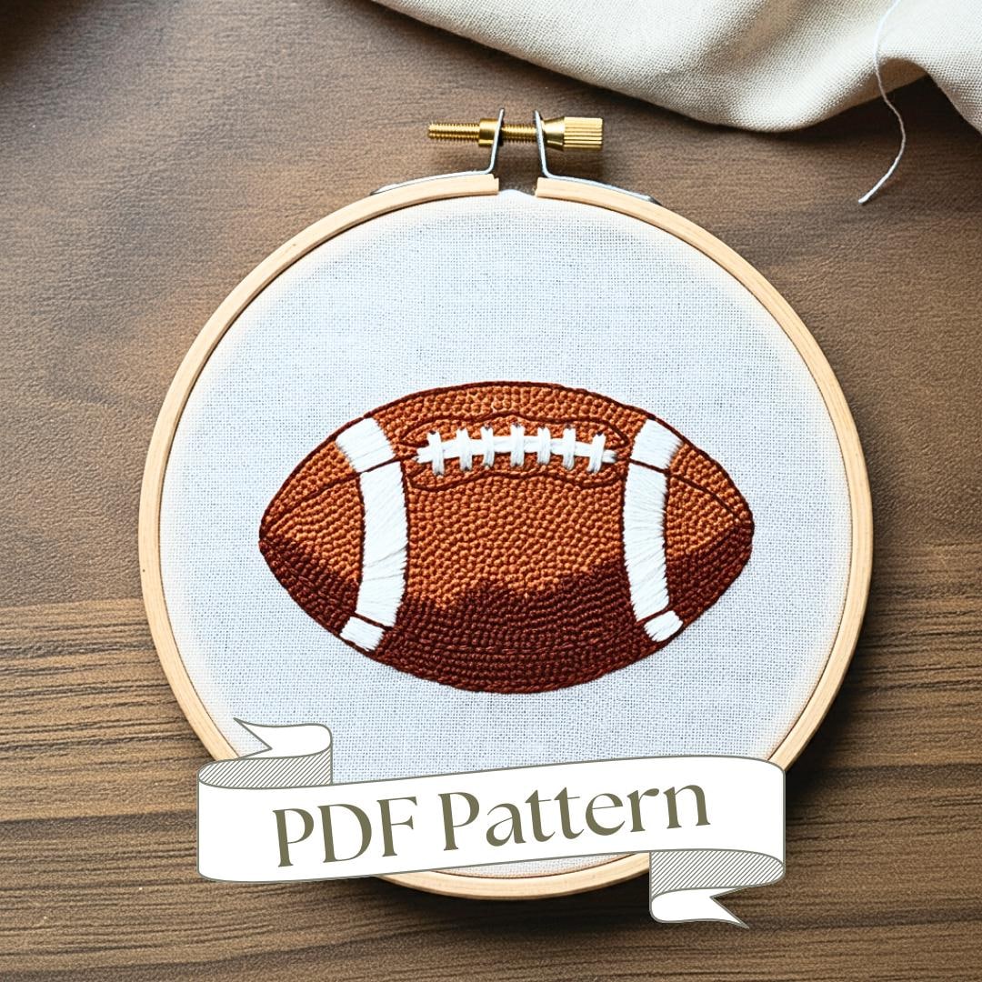 Football Embroidery Pattern: DIY Sports Design (PDF Pattern) - Etsy