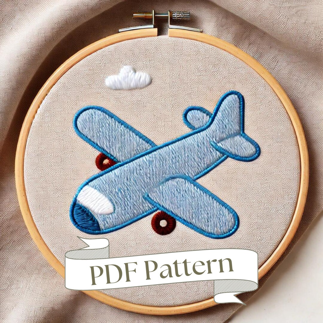 Plane Hand Embroidery Pattern: DIY Kids Room Decor (PDF Pattern) - Etsy