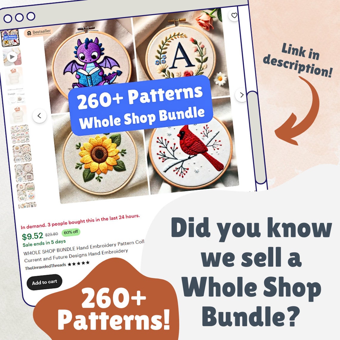 Sunflower Embroidery Pattern Easy Floral Embroidery Pattern Beginner ...