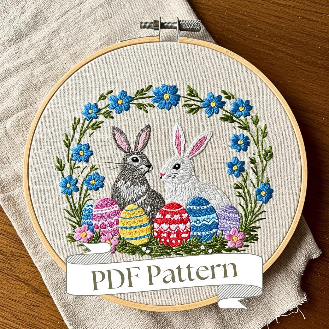 Easter Hand Embroidery Pattern Floral Embroidery Embroidery Spring ...