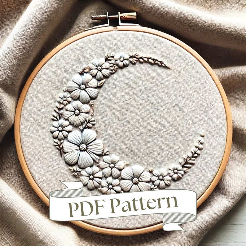 Moon Embroidery - Etsy