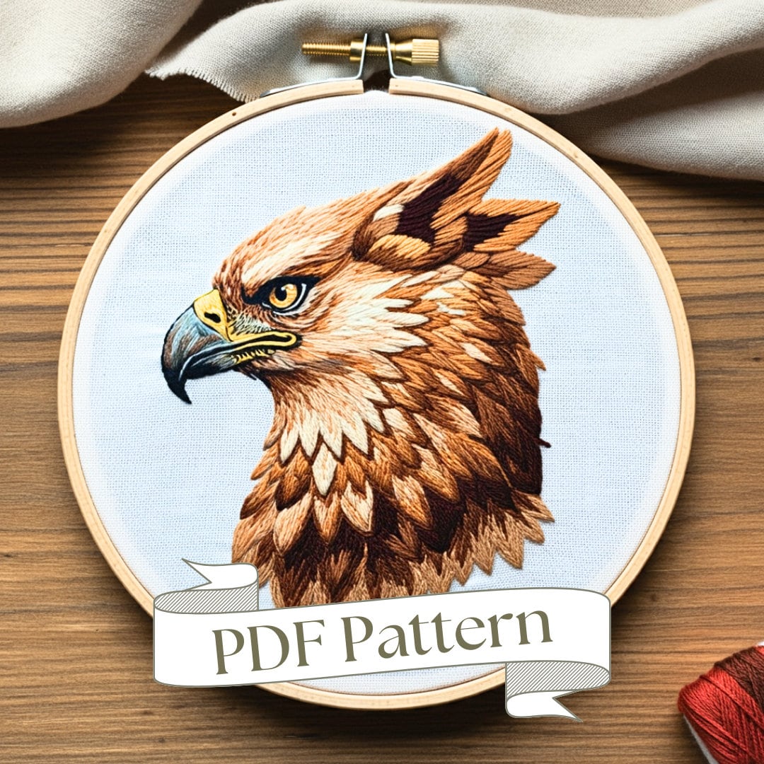 Griffin Hand Embroidery Pattern Fantasy Embroidery Pattern Mythical ...