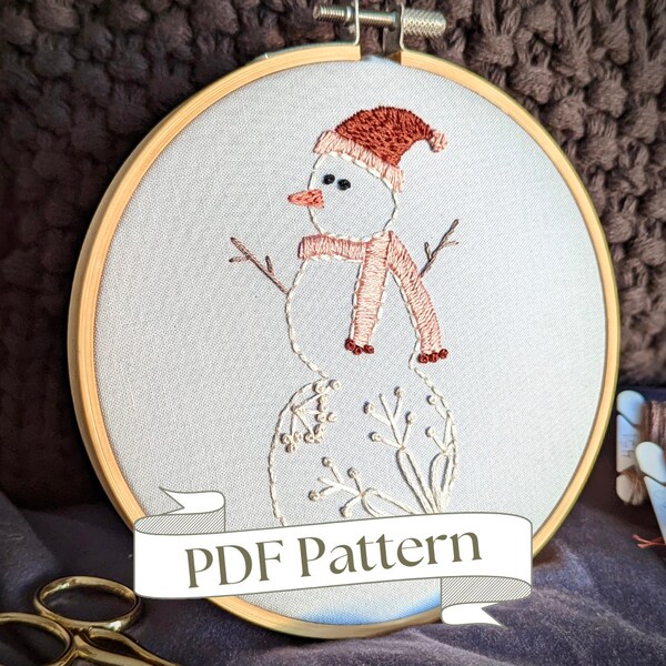 Snowman Embroidery - Etsy