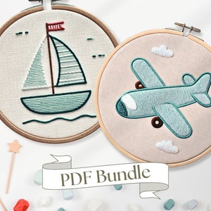 MINI BUNDLE Kids Embroidery Pattern Bundle Baby Nursery Embroidery ...