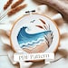 Ocean Waves Embroidery Pattern Beach Lover Handmade Gift Sea Embroidery ...