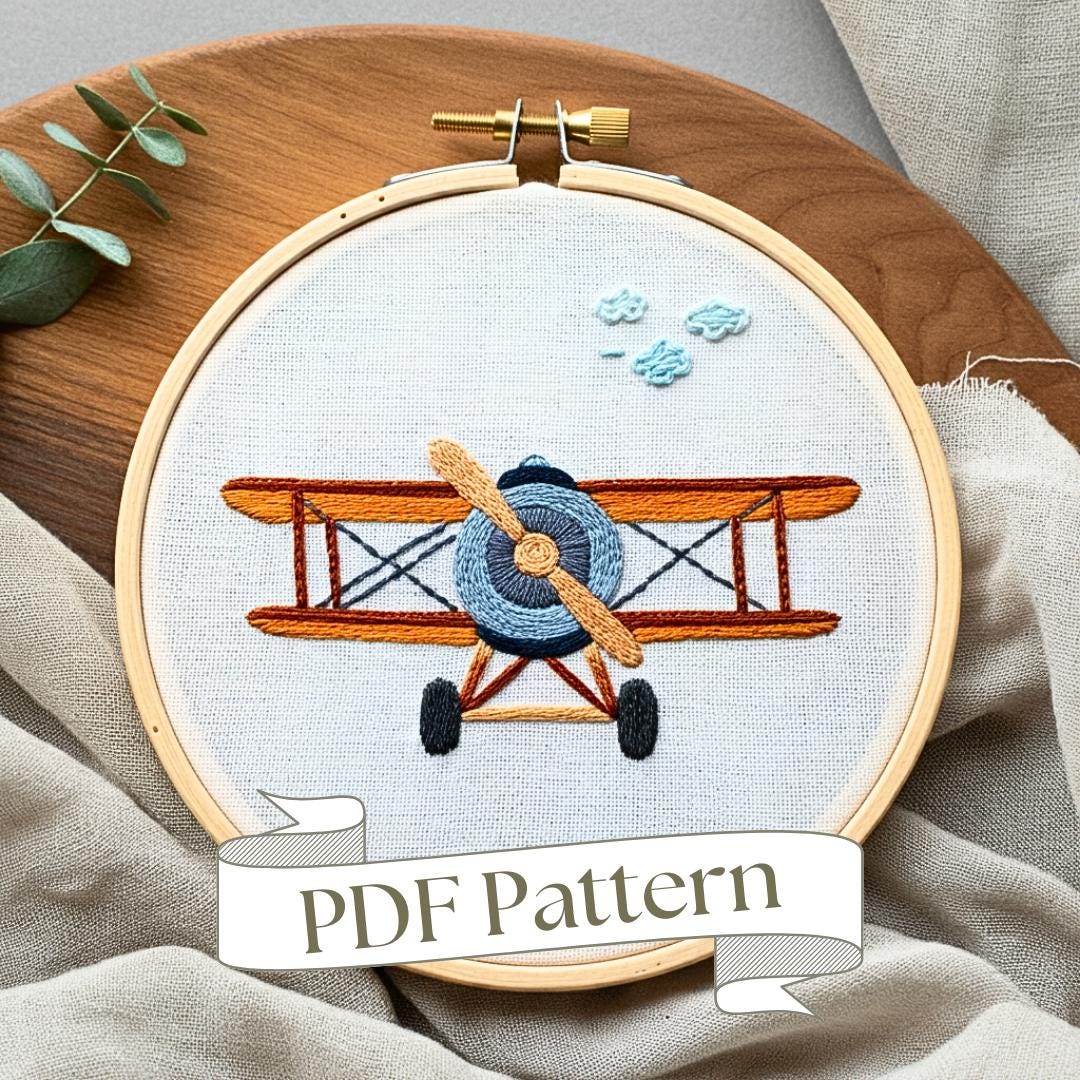 Plane Embroidery Pattern Plane Hand Embroidery Pattern Embroidery for ...