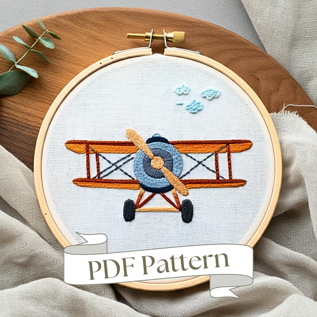 Plane Embroidery Pattern Plane Hand Embroidery Pattern Embroidery for ...