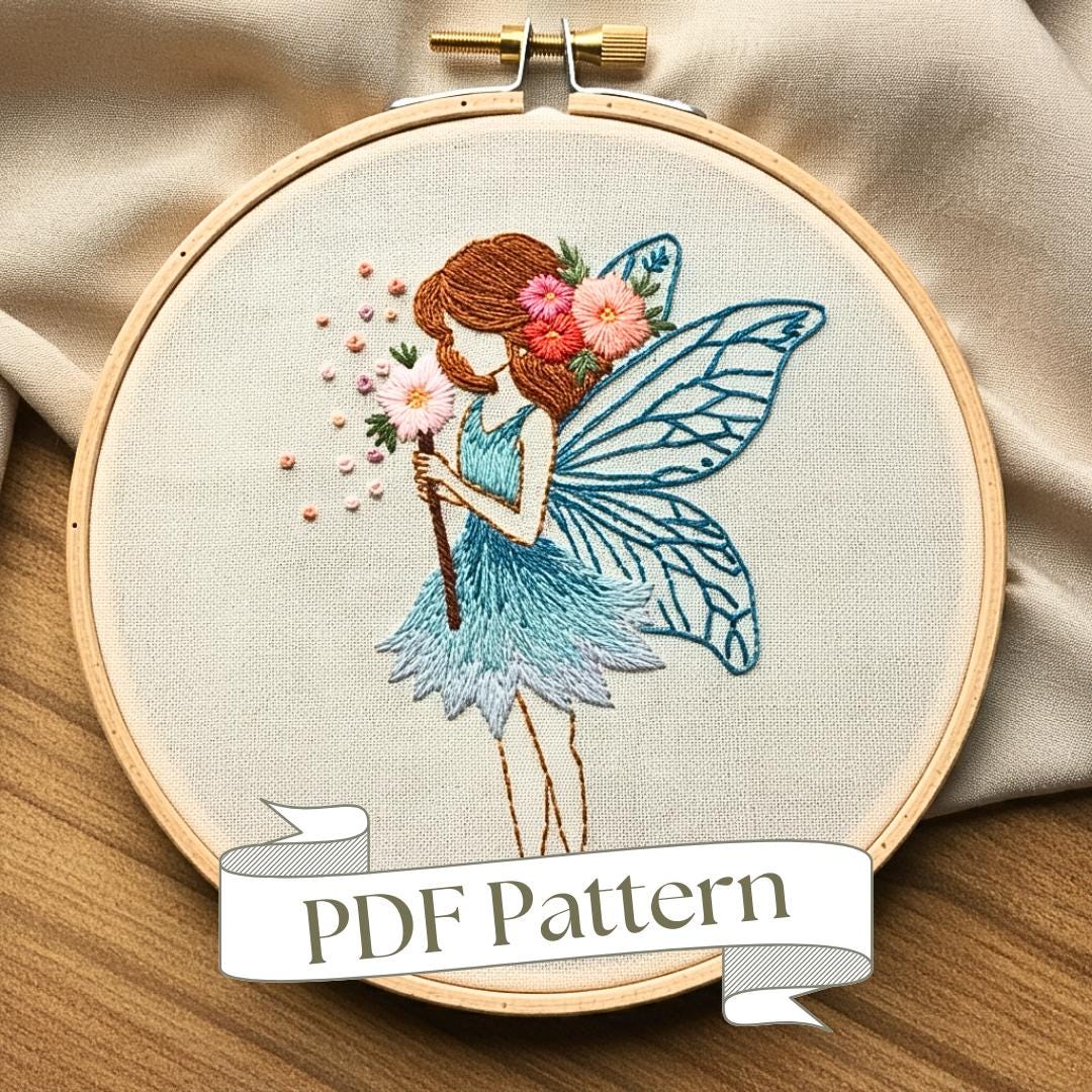 Fairy Hand Embroidery Pattern Fantasy Embroidery Pattern Mythical ...
